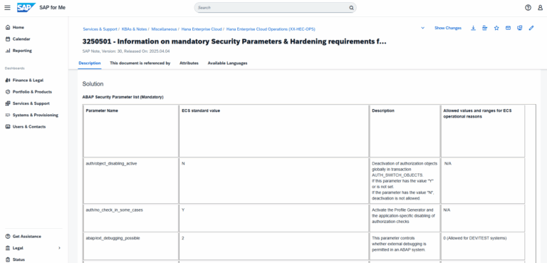 Security Parameter and Hardening in SAP Enterprise Cloud Services (ECS ...